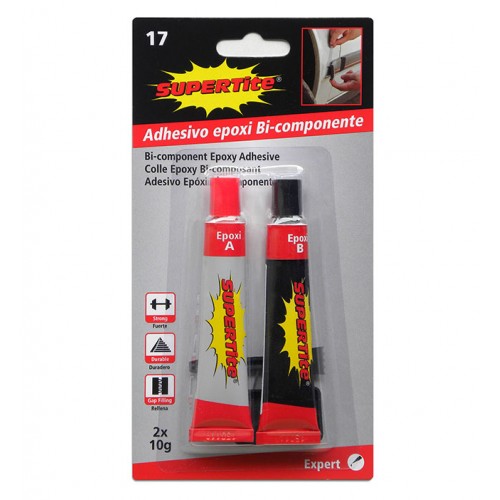 SUPERTITE Epoxe Glue 5min - Εποξική Κόλλα 5 λεπτών σε σωληνάρια 2x10gr